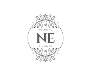 Ne initials letter wedding monogram logos Vector Image