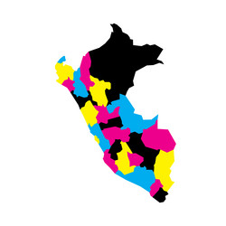 Peru political map of administrative divisions Vector Image