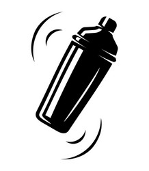 Shaker neon logo neon bar cocktail mix on wall Vector Image