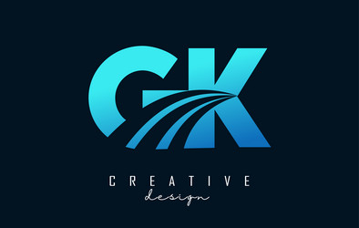 Letters gk logo with a minimalist design Vector Image
