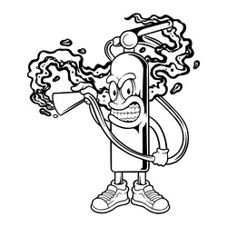 Funky fire extinguisher smoke effect black Vector Image