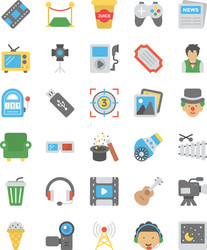 Media and entertainment icons Royalty Free Vector Image