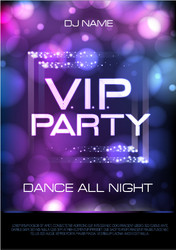 Neon sign vip party welcome Royalty Free Vector Image