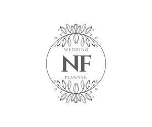 Nf initials letter wedding monogram logos Vector Image