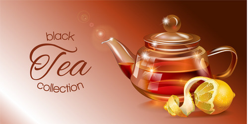 Tea advertising flyer poster or banner template Vector Image