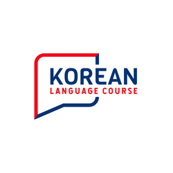 Learning korean language course logo language Vector Image