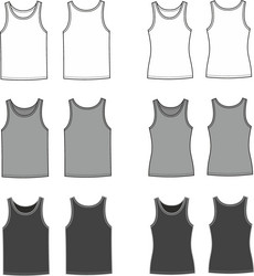 Mens and womens tank top front and back Royalty Free Vector