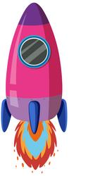 Pink spaceship on white background Royalty Free Vector Image
