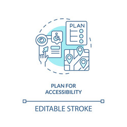 Plan for accessibility concept icon Royalty Free Vector