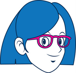 Character face girl with blue short hair Vector Image