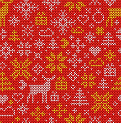 Nordic style pattern with hearts Royalty Free Vector Image