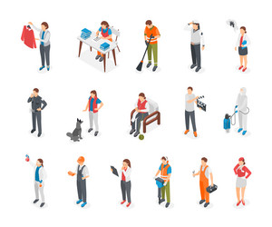 Jobs and professions set people in uniforms Vector Image