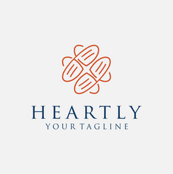 Influencer heart concept blue linear Royalty Free Vector