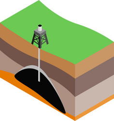 Oil extraction cartoon icon Royalty Free Vector Image