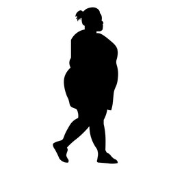 Plus size woman silhouette on white background Vector Image