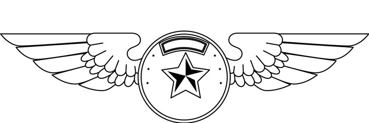 Wings emblem with star Royalty Free Vector Image