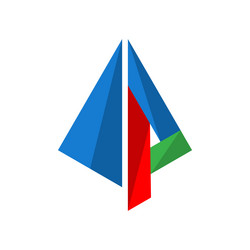 Prism typography colorful logo design Royalty Free Vector