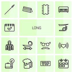 5 long icons Royalty Free Vector Image - VectorStock
