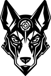 Modern strict logo template of abstract dog wolf Vector Image
