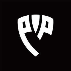 Pp logo with circle rounded negative space design Vector Image