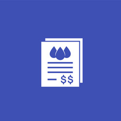 Water utility bill icon Royalty Free Vector Image