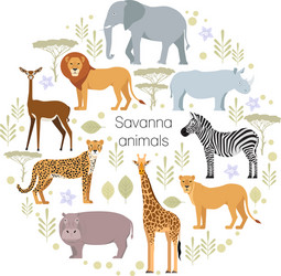 African Savanna Animals Royalty Free Vector Image