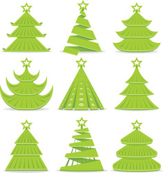 A collection of christmas trees set Royalty Free Vector