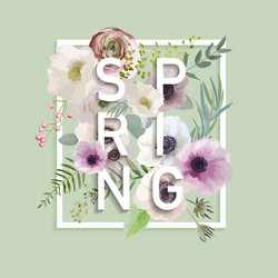 Floral shabby chic graphic design - for t-shirt Vector Image