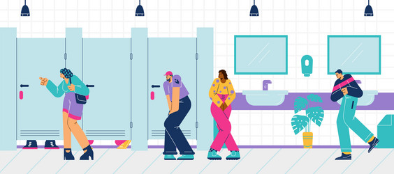 Public toilets wc set people going to restroom Vector Image