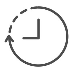 Three hours left line and glyph icon finish time Vector Image