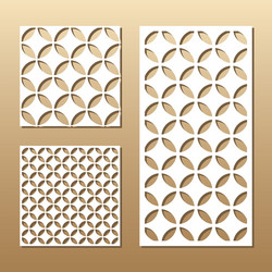 Cnc decorative laser pattern set Royalty Free Vector Image