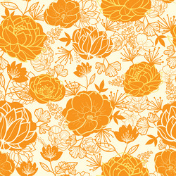 Golden flowers texture pattern Royalty Free Vector Image