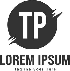 Initial tp logo template with modern frame Vector Image