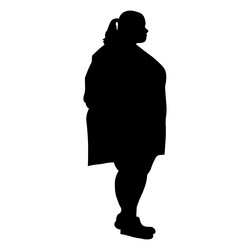 Plus size woman silhouette on white background Vector Image