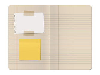 Old paper notebook Royalty Free Vector Image - VectorStock