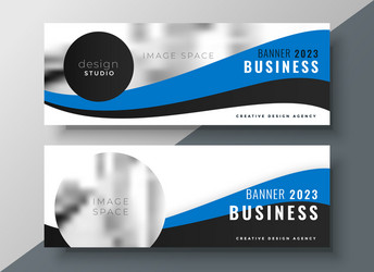 Corporate blue banner design for your business Vector Image