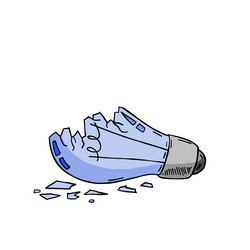 Broken light bulb crack in lightbulb Royalty Free Vector