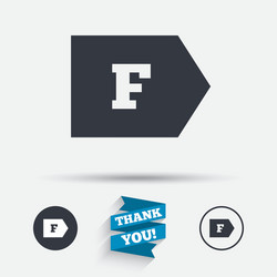 Energy efficiency class f consumption Royalty Free Vector