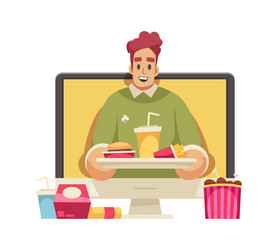 Food blogger cartoon icon Royalty Free Vector Image