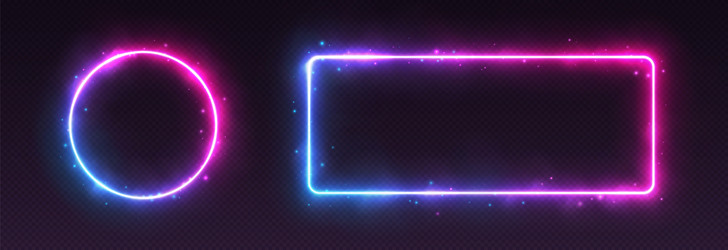 Gradient neon square frames with smoke led Vector Image