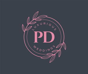 Pd initials letter wedding monogram logos Vector Image