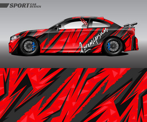 Racing car wrap design with special texture style Vector Image
