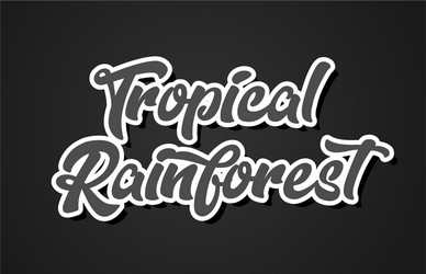 Rainforest hand writing word text typography Vector Image