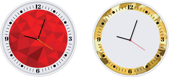 Wall clock office template design Royalty Free Vector Image