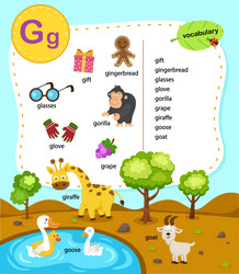 Alphabet Letter G - Giraffe Exercise Royalty Free Vector