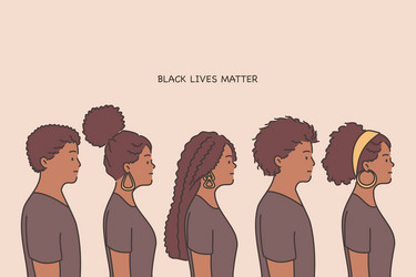 Black lives matter young women african stop Vector Image
