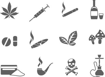 Drug addiction infographic set Royalty Free Vector Image