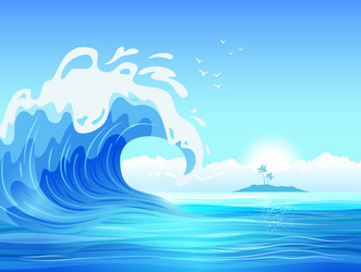 Ocean wave Royalty Free Vector Image - VectorStock