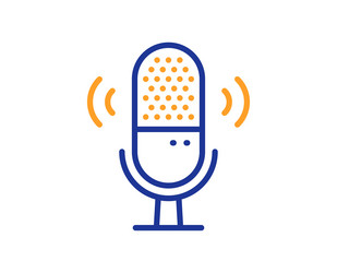 Microphone line icon studio mic sign Royalty Free Vector