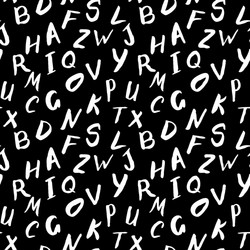 Alphabetical seamless pattern abc black and white Vector Image